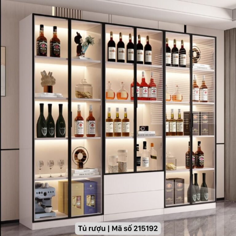 Tủ Rượu Gỗ Tự Nhiên Kiểu Dáng đơn Giản, Không Gian Sang Trọng